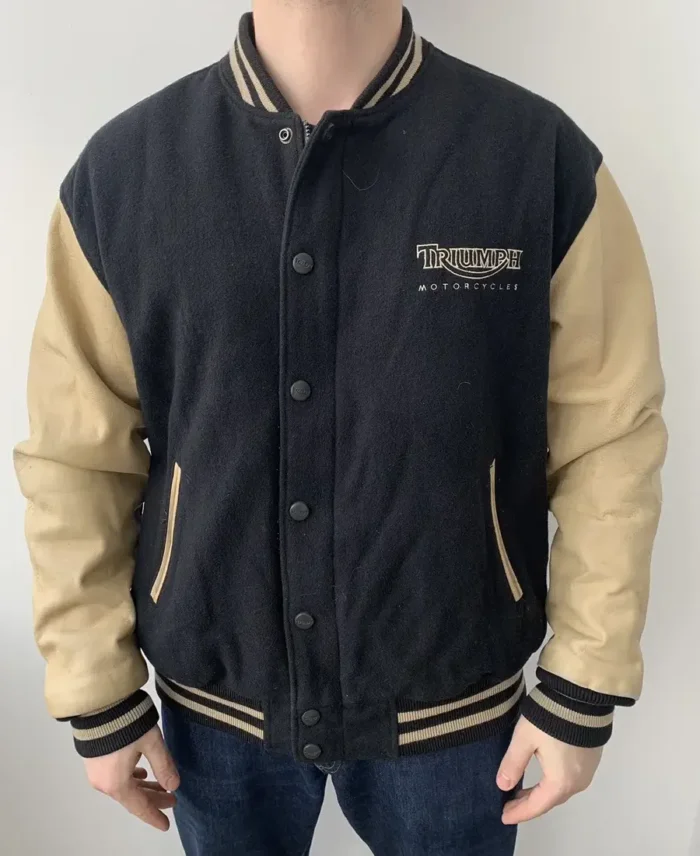 Vintage Triumph Motorcycle Varsity Jacket | Trendy Leather Jackets