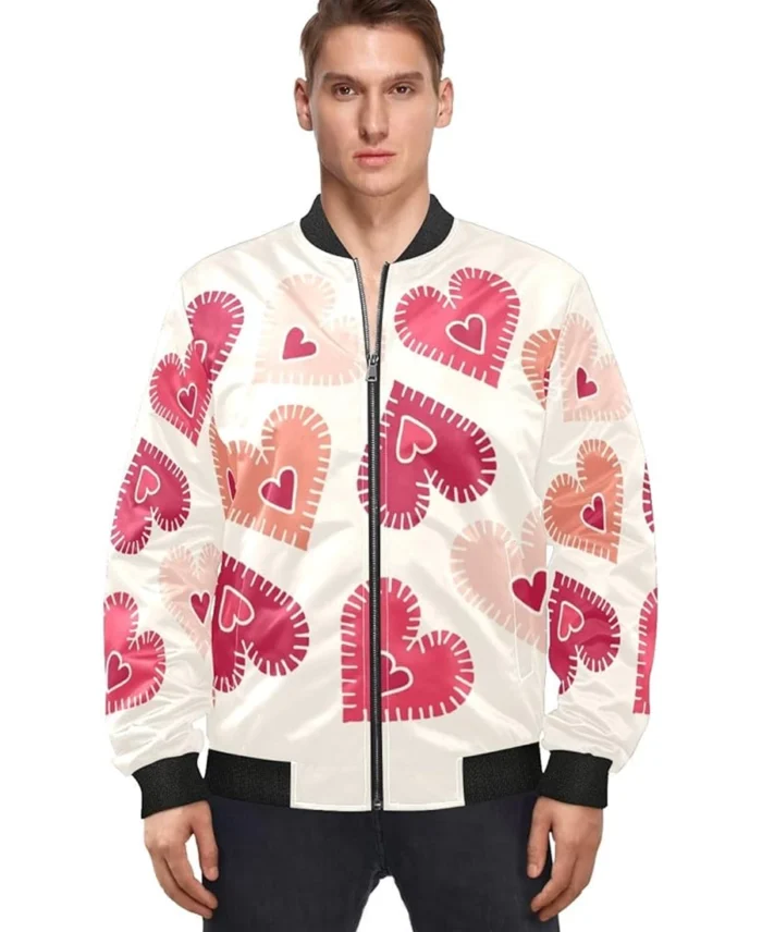 KLL Valentine’s Day Craft Stitched Heart Varsity Jacket – Trendy ...
