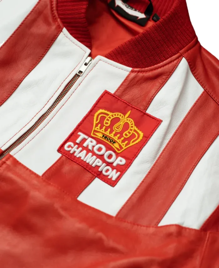 Troop Champion Red Leather Jacket | Trendy Leather Jackets