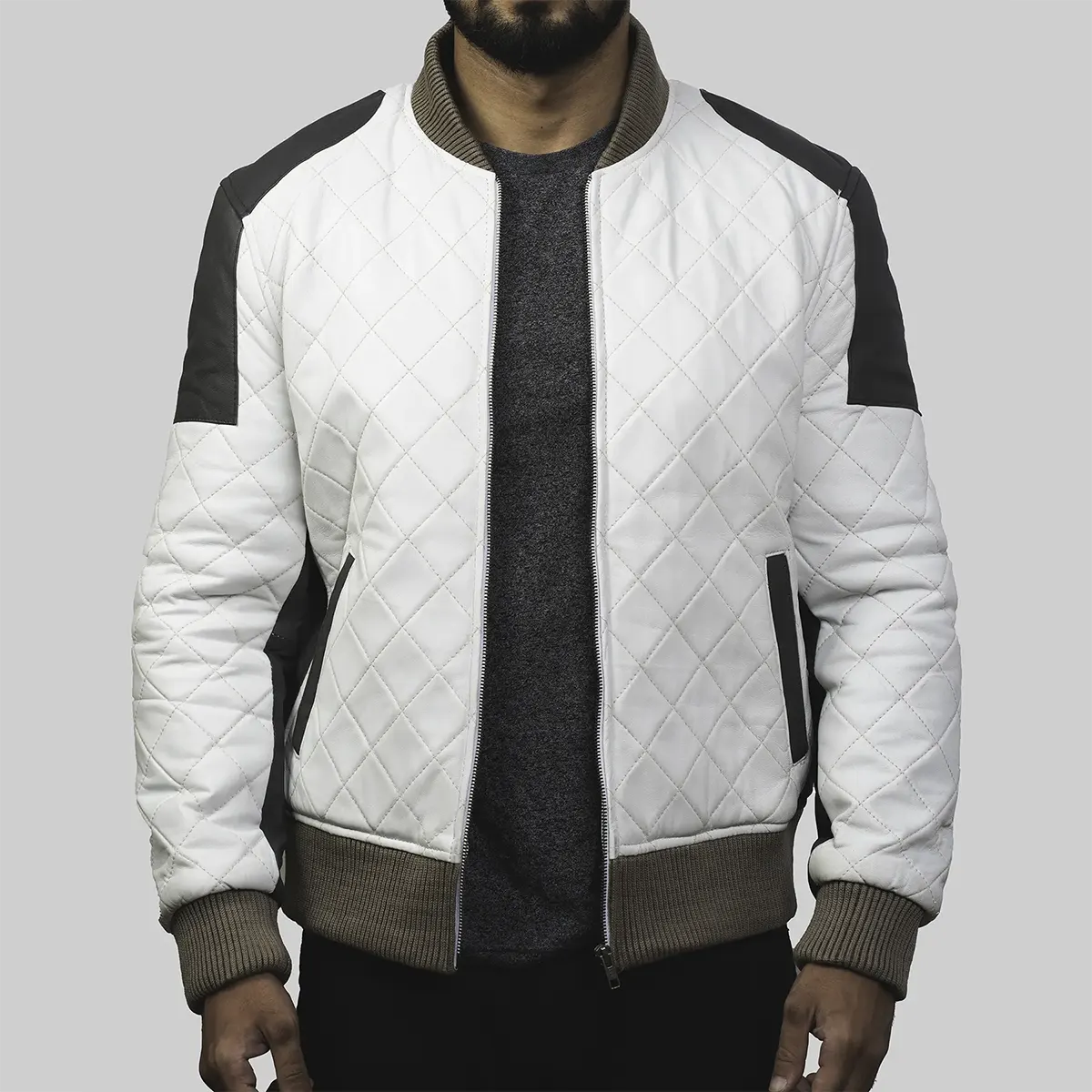 Benjamin Classic Quilted Bomber Jacket | Trendy Leather Jackets