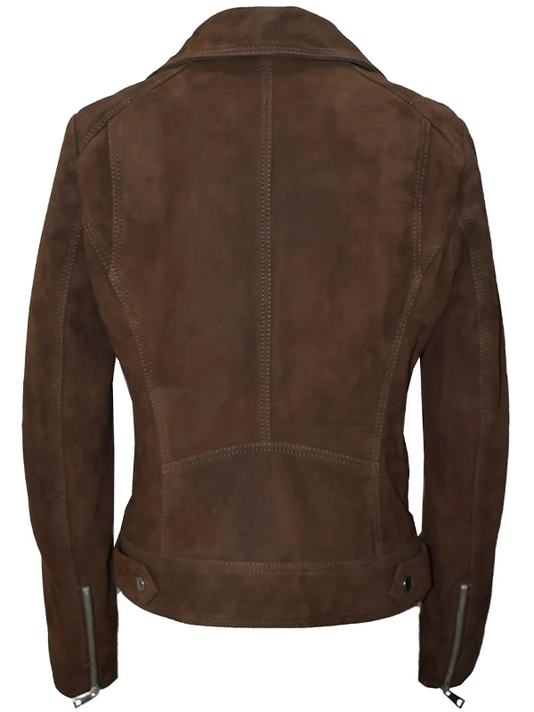 Womens Dark Brown Suede Jacket | Trendy Leather Jackets