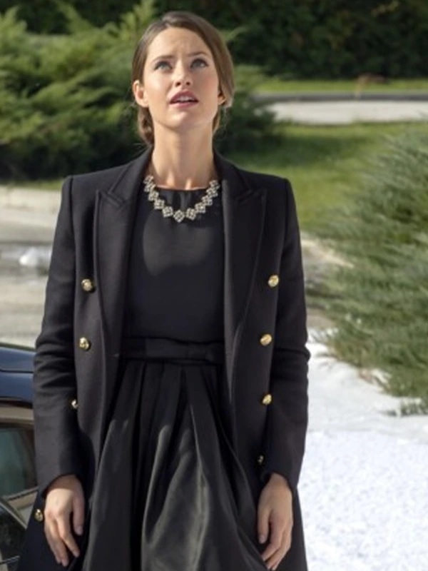 Merritt Patterson A Royal Winter Black Trench Coat | Trendy Leather Jackets