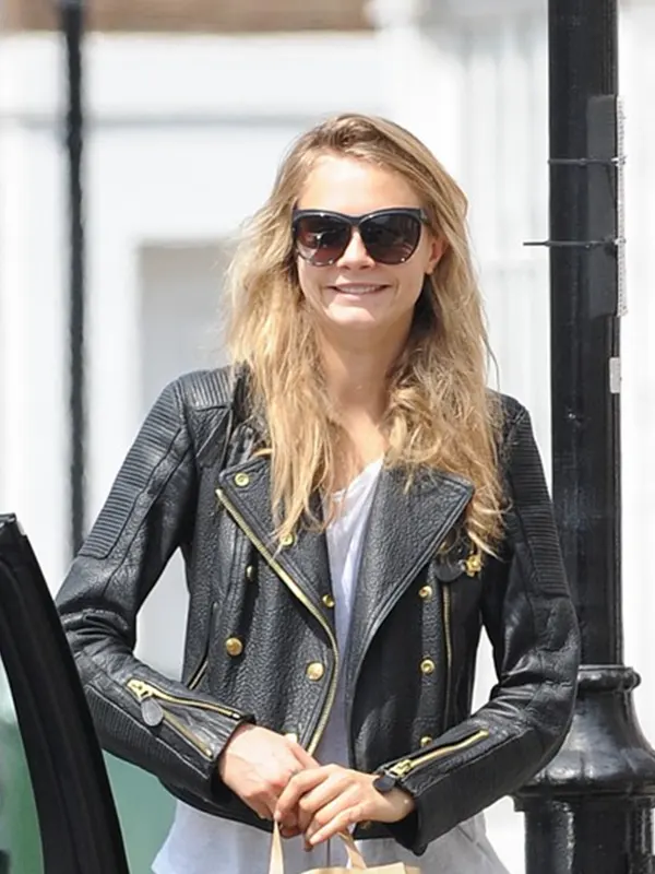 Poppy Delevingne Vintage Motorcycle Jacket | Trendy Leather Jackets