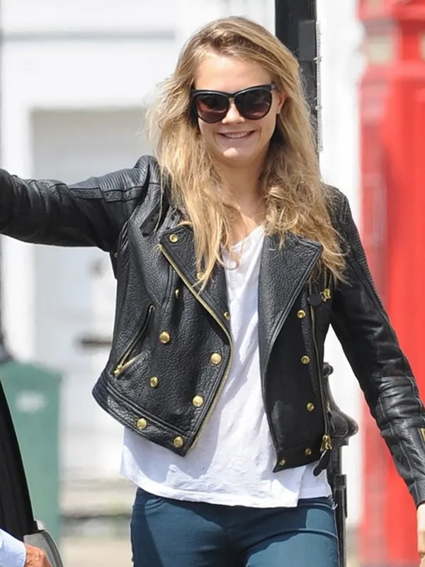 Poppy Delevingne Vintage Motorcycle Jacket | Trendy Leather Jackets