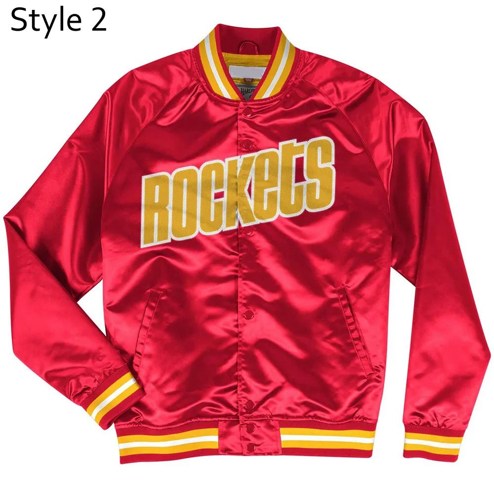 Houston Rockets Lightweight Satin Jacket | Trendy Leather Jackets