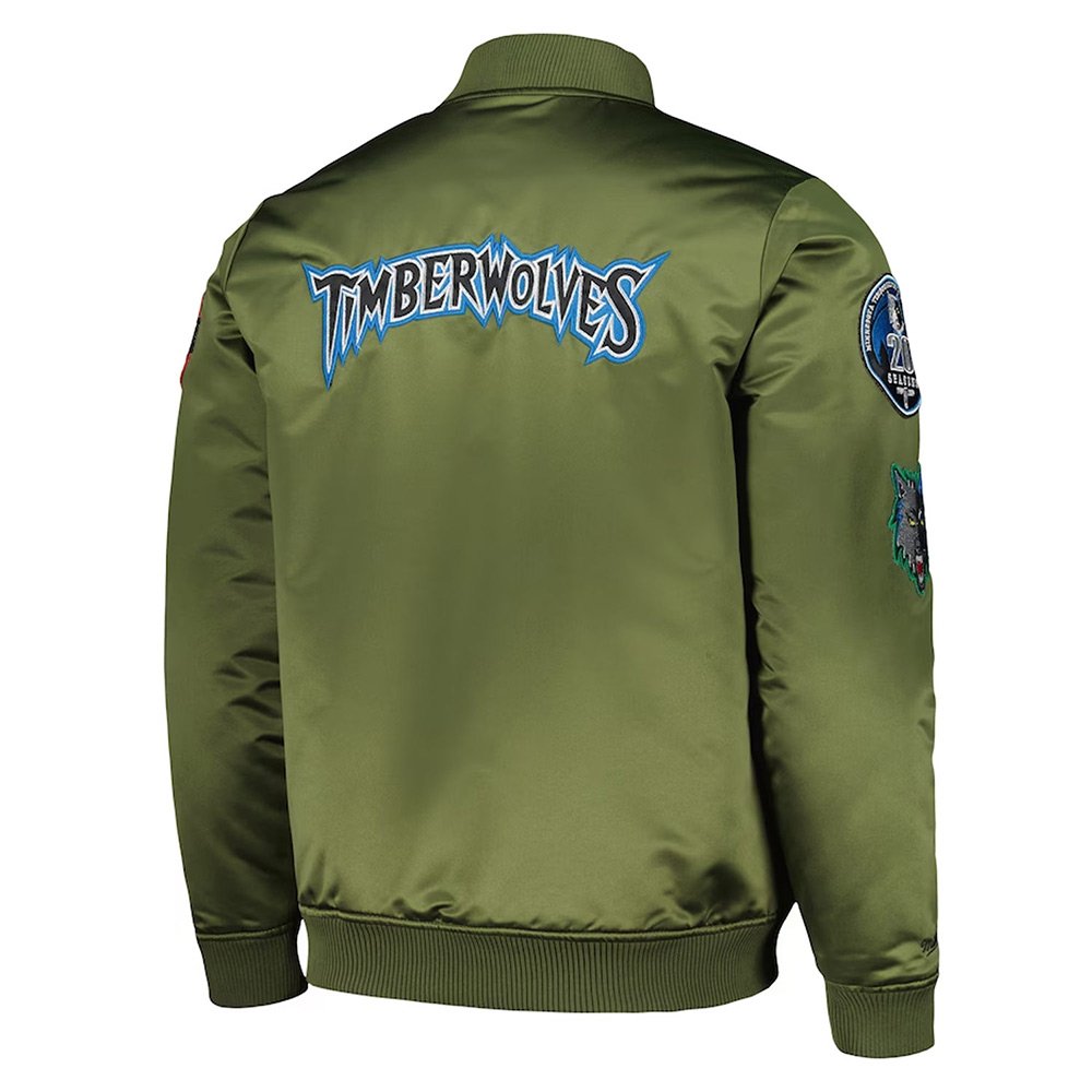 Minnesota Timberwolves Hardwood Classics Retro Green Satin Jacket ...
