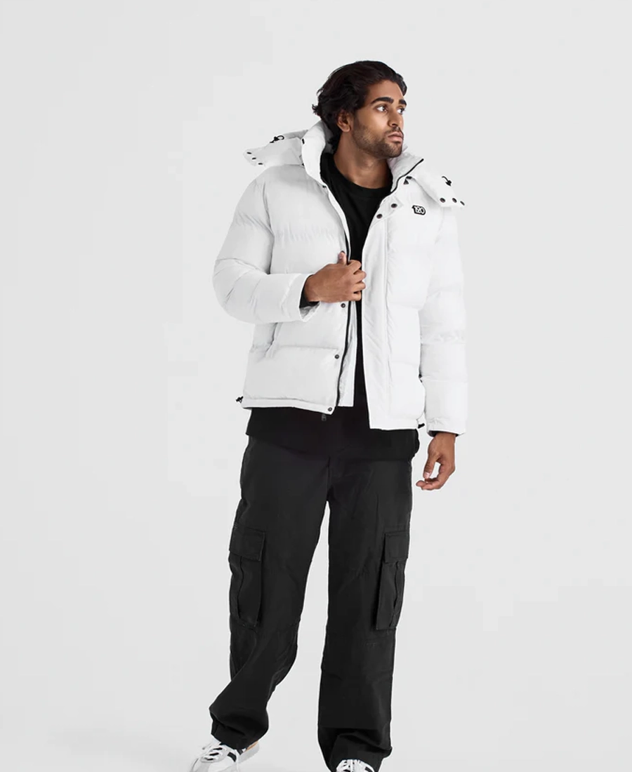 1920 Panda White Classic Adjustable Puffer Coat Jacket | Trendy Leather ...