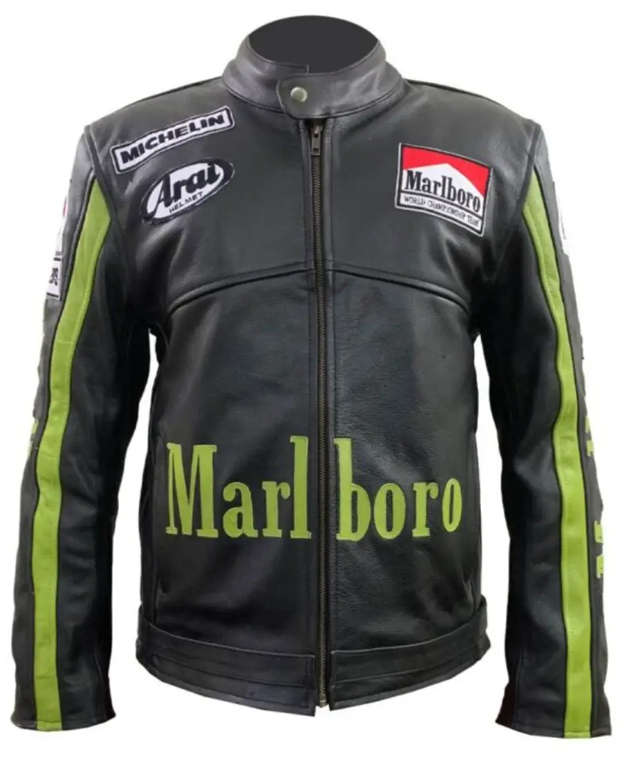 Marlboro Premium Motorcycle Racing Leather Jacket – Bold Racer Style