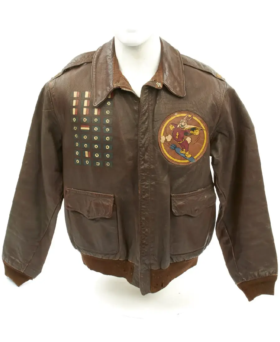WWII 715th Bomb Squadron Painted Flight Jacket | Trendy Leather Jackets