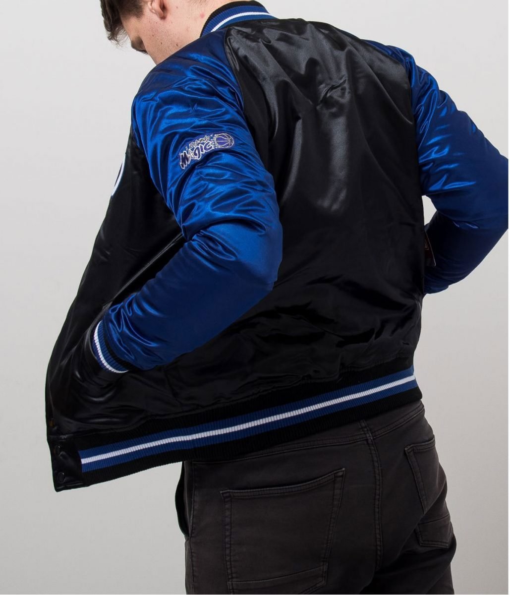 Varsity Orlando Magic Satin Jacket | Trendy Leather Jackets