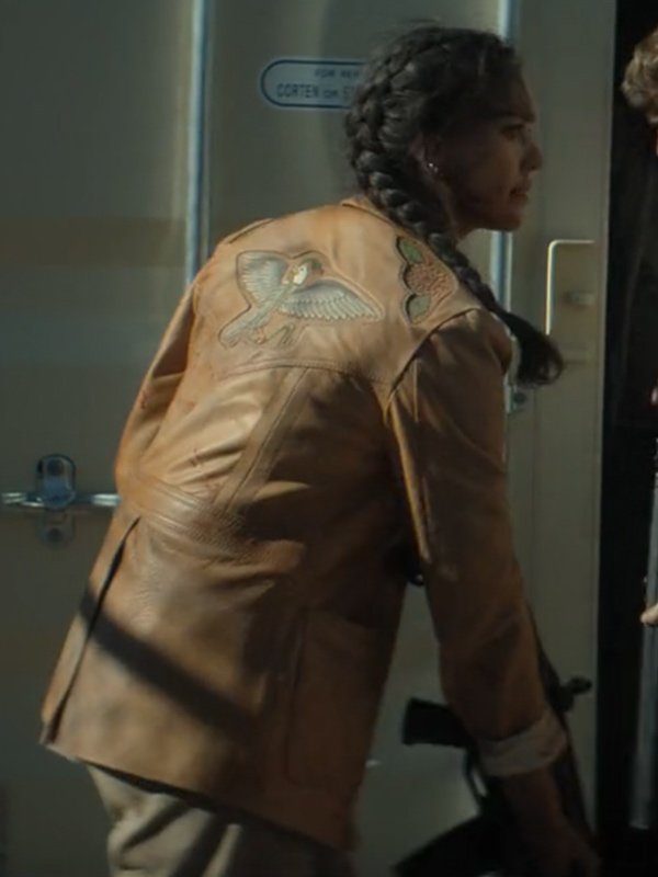 Jessica Alba Trigger Warning Brown Leather Jacket | Trendy Leather Jackets