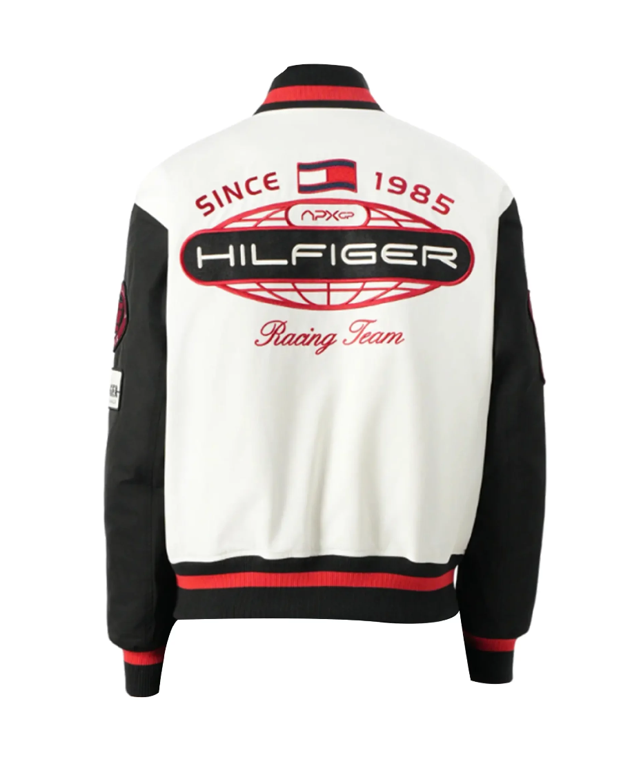Tommy Hilfiger And F1 Movie Partner Varsity Jacket | Trendy Leather Jackets