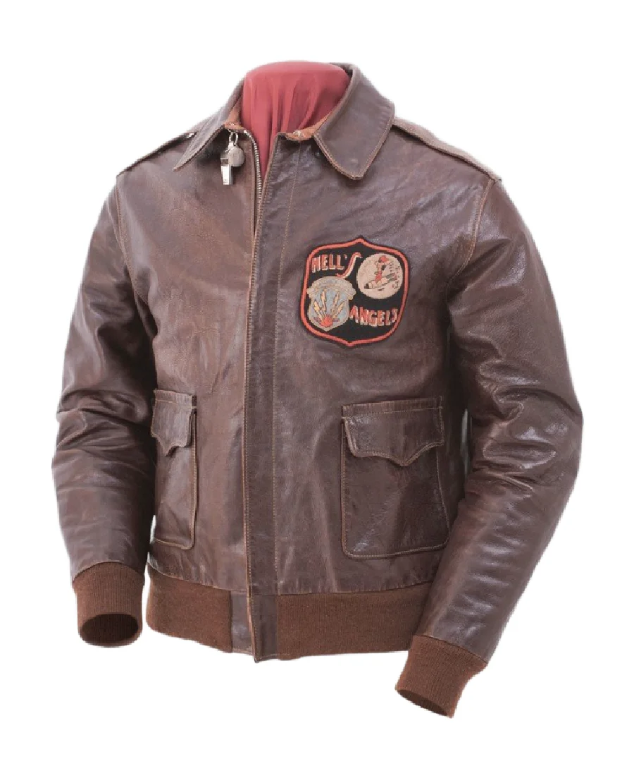 Flying Hells Angels Group On Rough Leather Jacket | Trendy Leather Jackets