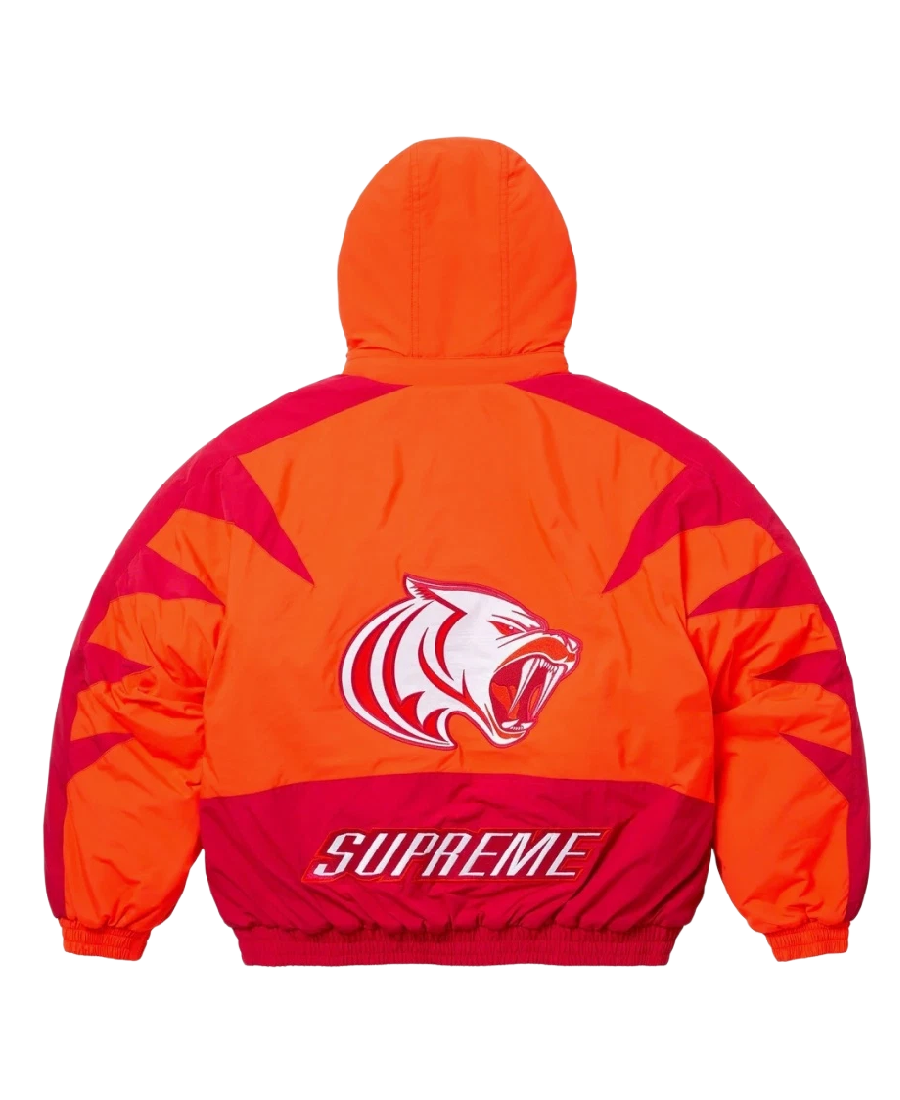 Supreme Wildcat Sideline Puffer Orange Jacket | Trendy Leather Jackets