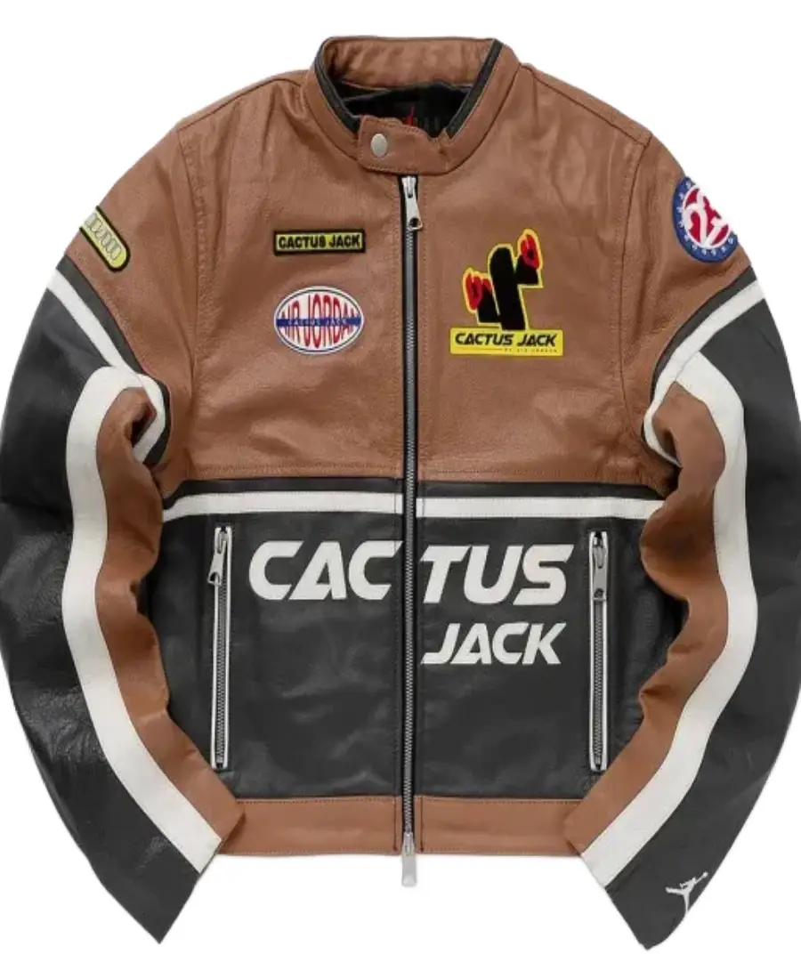 Women's Cactus Air Jordan Biker Leather Jacket | Trendy Leather Jackets