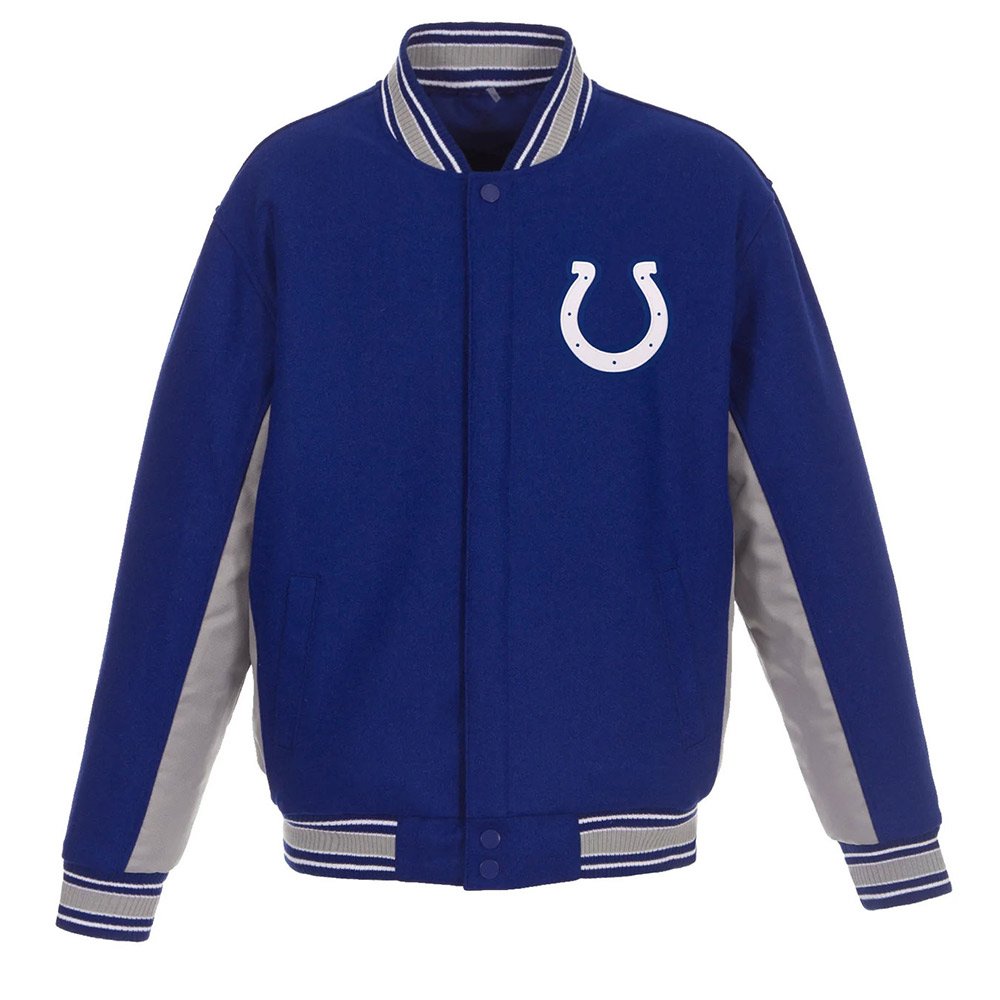 Indianapolis Colts Wool Gray And Royal Jacket | Trendy Leather Jackets