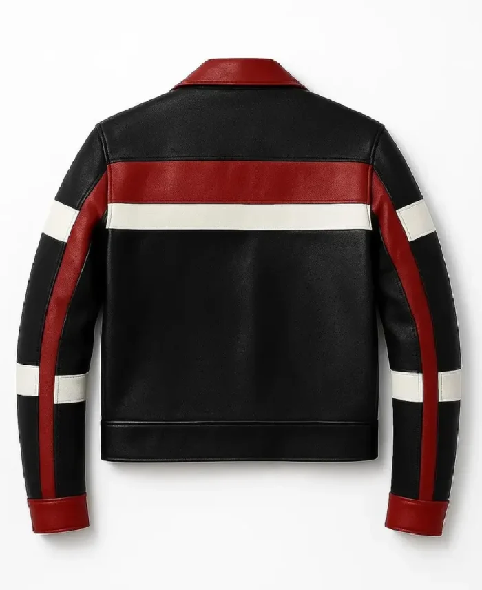 Men's Tri-Color Leather Moto Jacket | Trendy Leather Jackets