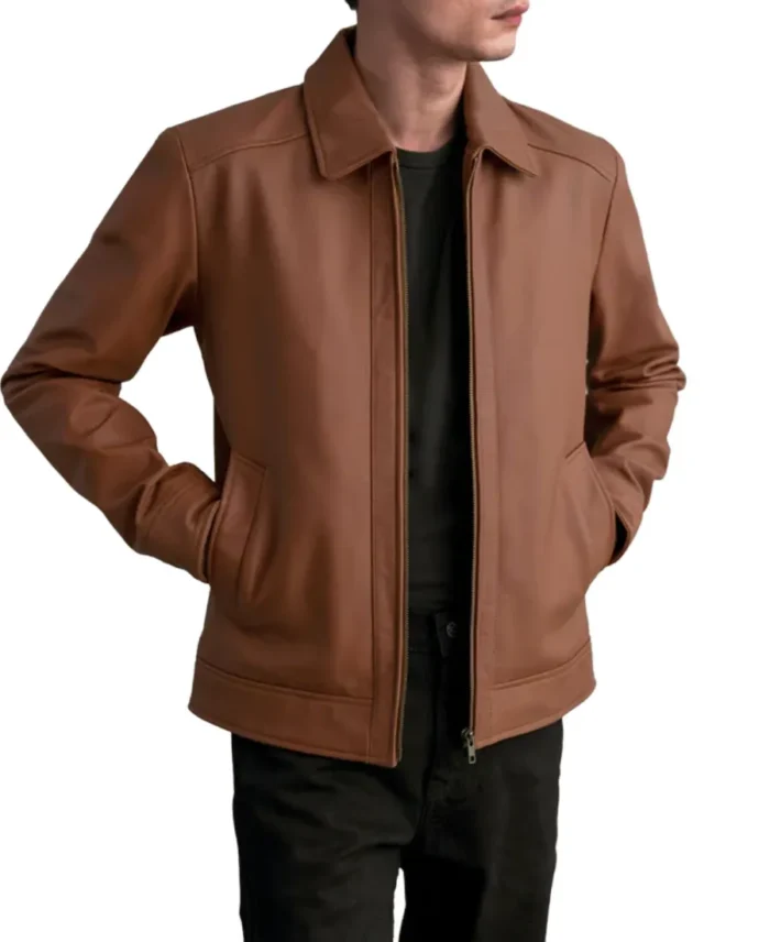 Men's Matte Brown Leather Jacket | Trendy Leather Jackets
