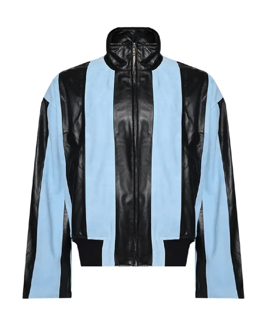 Men's Nahmias Striped Leather Jacket | Trendy Leather Jackets