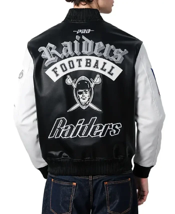 NFL Las Vegas Raiders Varsity Leather Jacket | Trendy Leather Jackets